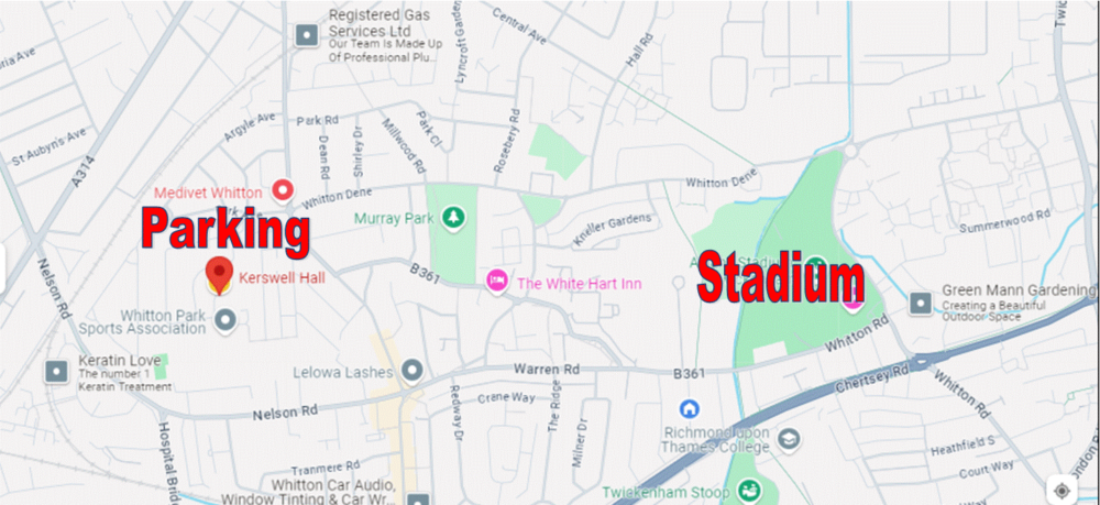 Rugby parking web map | 1st Whitton Scout Group